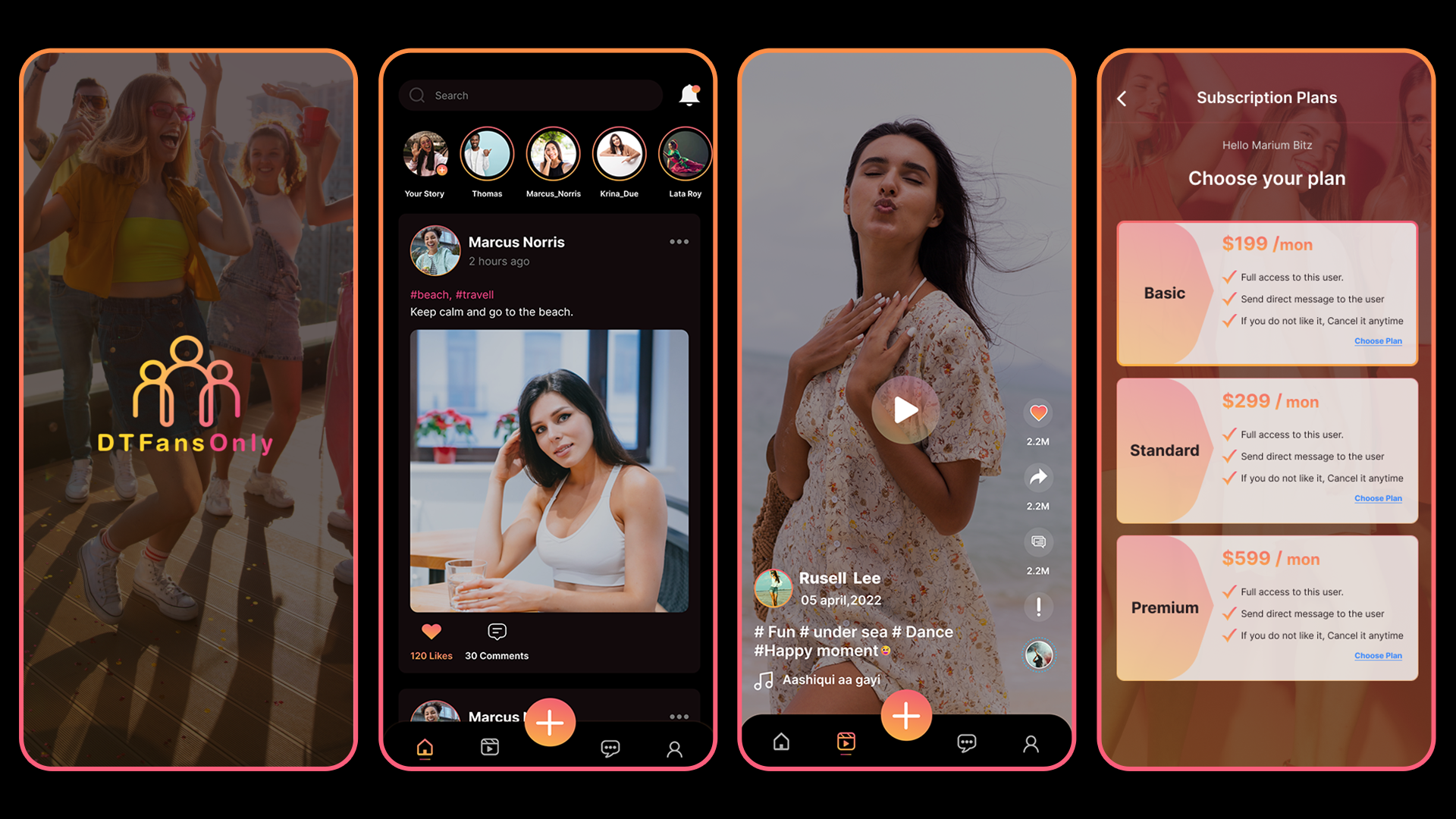 DTFansOnly - Paid Content Creators Flutter App - Android - iOS - admin panel - patreon ...